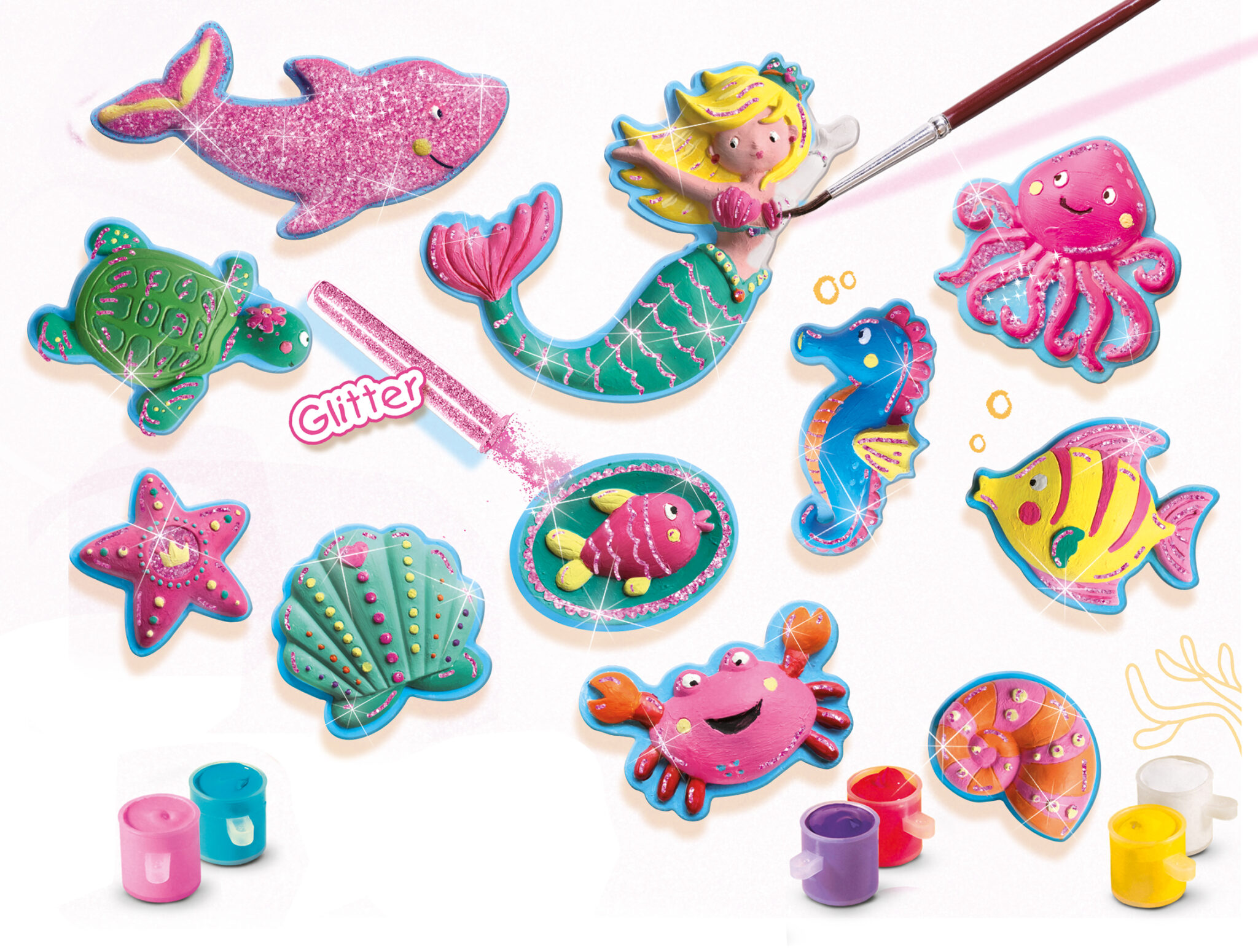 Kit Criação e Pintura Figuras Marinhas em Gesso - Kit Criativo - Iziplay